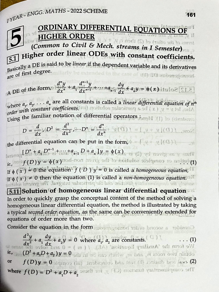 Module 5- Ordinary Diff Eqn Higher Order | PDF