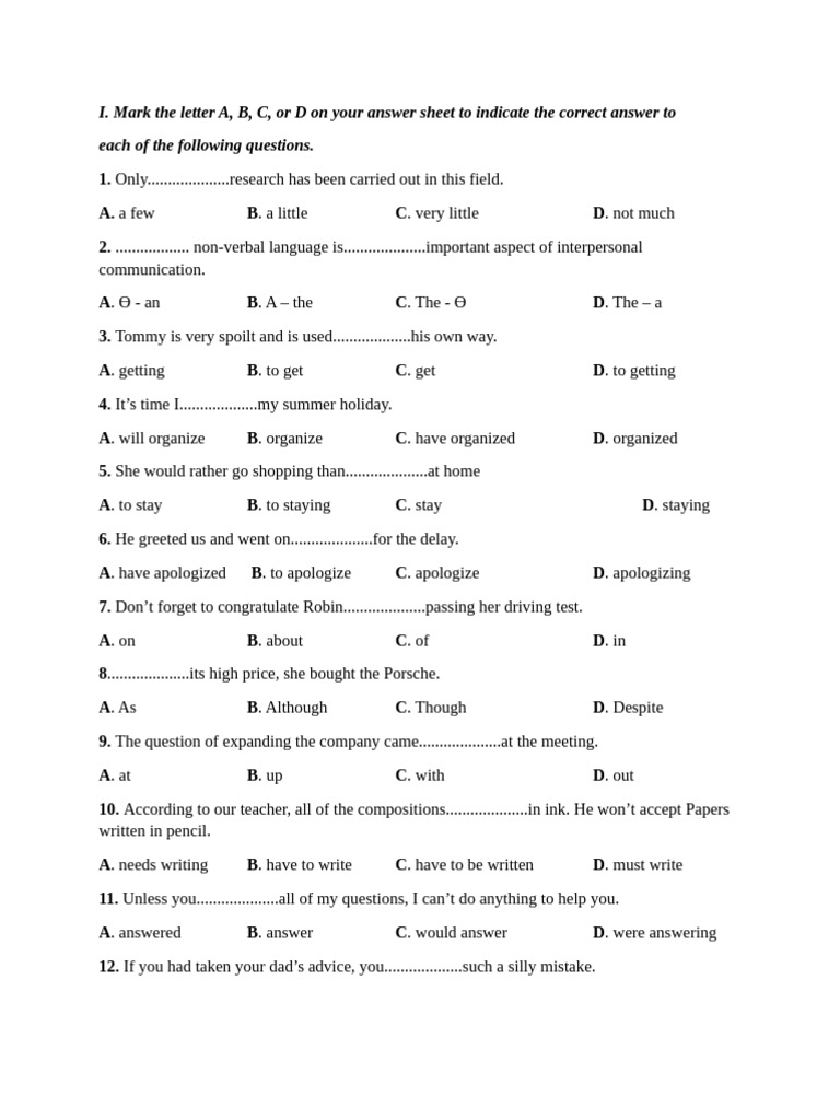 form đề thi cuối kì NPCB | PDF