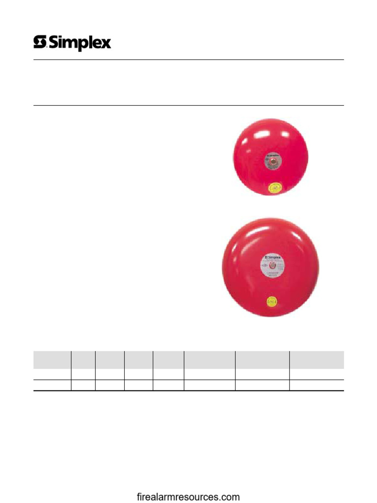 Simplex 2901 Series Fire Alarm Bells | PDF | Decibel | Sound