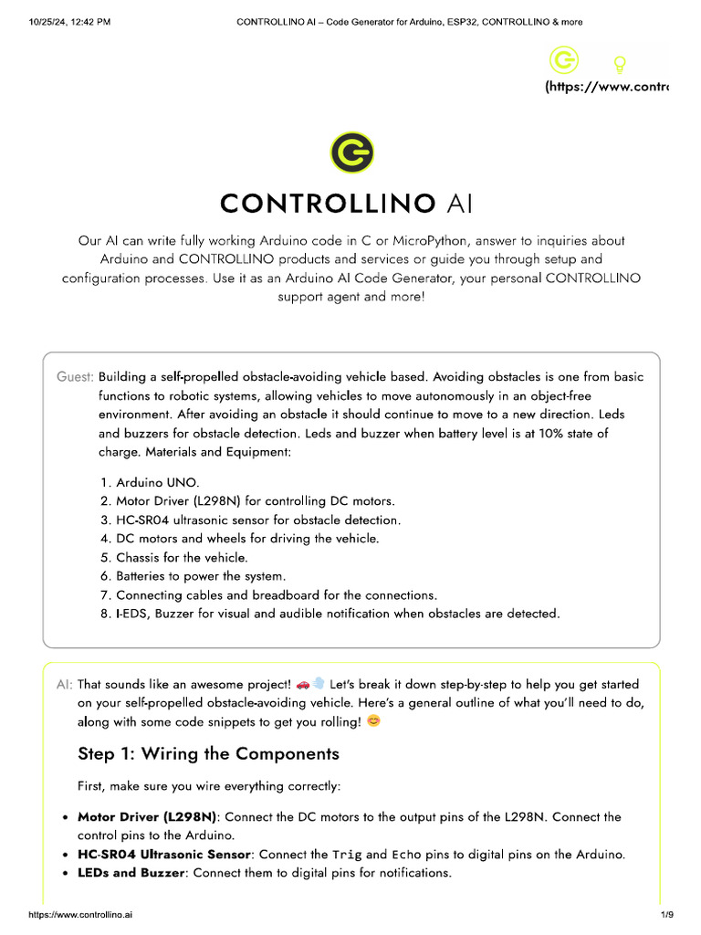 3rd Controllino Ai - Code Generator For Arduino, Esp32, Controllino & More | PDF