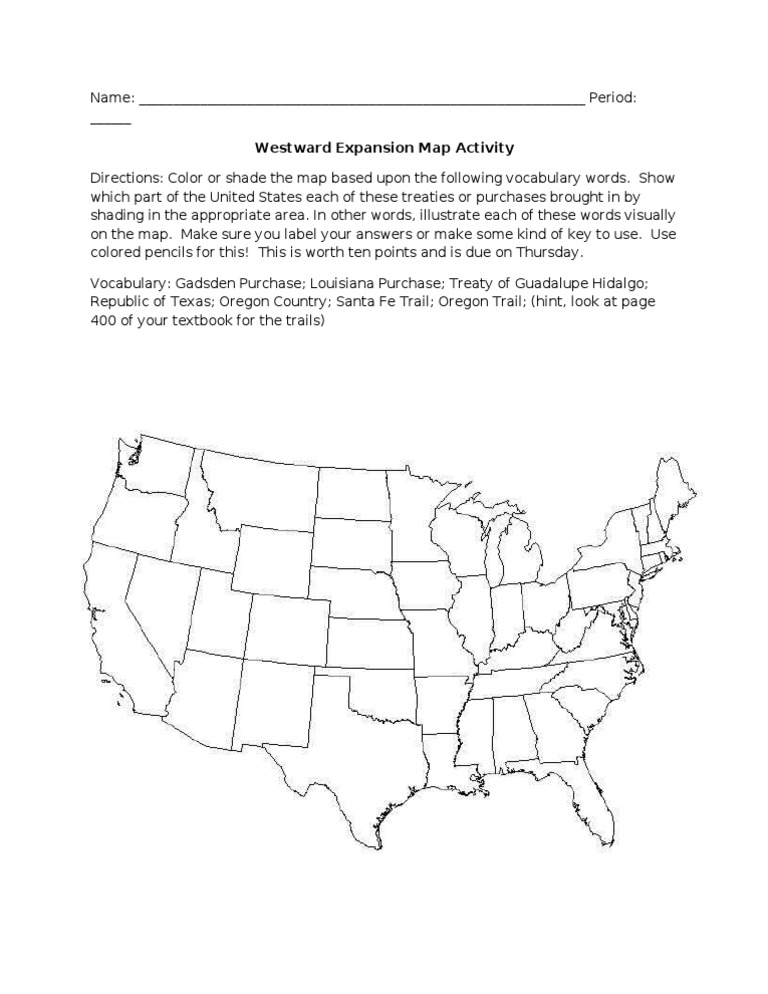 Westward Expansion Map | PDF | Foreign Language Studies