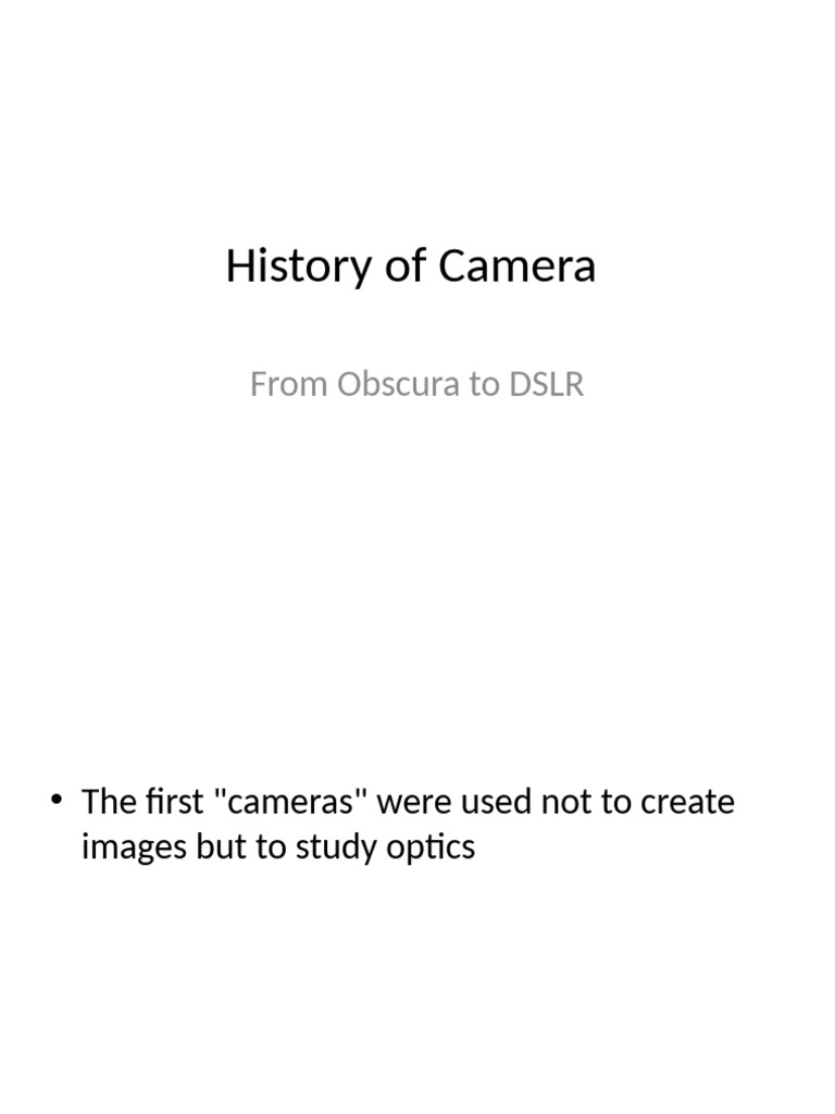 History of Camera Presentation | PDF | Digital Single Lens Reflex ...