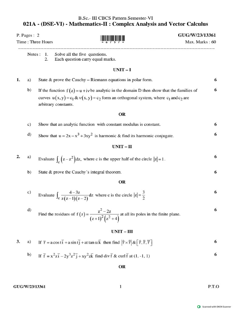 Year - B.sc. - III CBCS Pattern Semester-VI Subject - 021A - (DSE-VI ...
