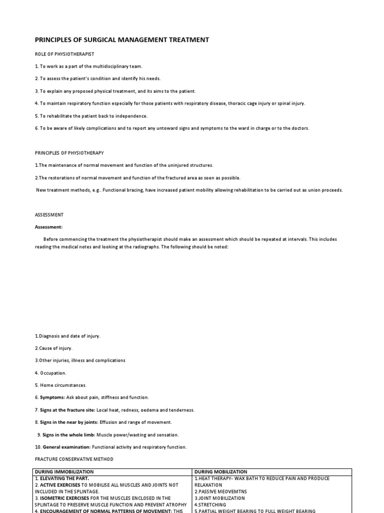 Principles of Surgical Management Treatment | PDF | Physical Therapy ...
