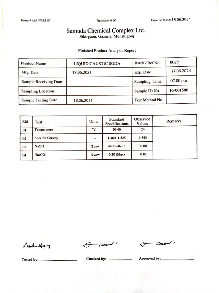 Liq Caustic Soda | PDF