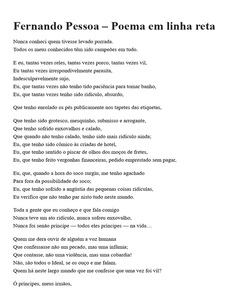 Reflexões de Pessoa sobre a Vileza | PDF