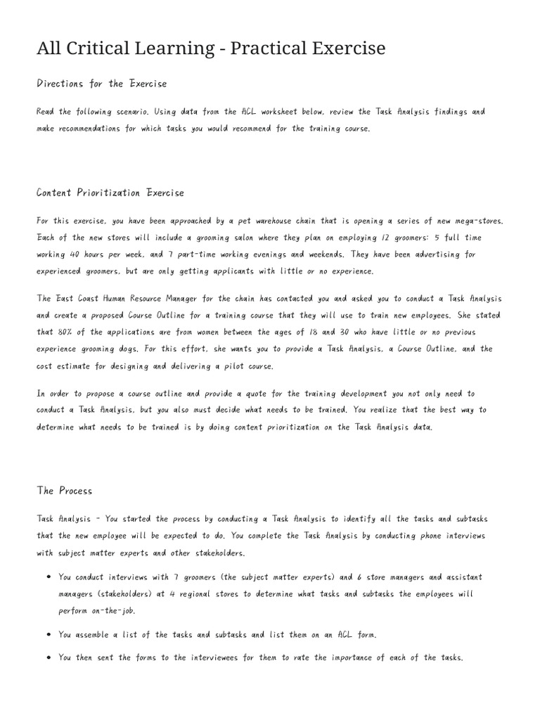 All Critical Learning - Practical Exercise - Wikiversity | PDF | Job ...
