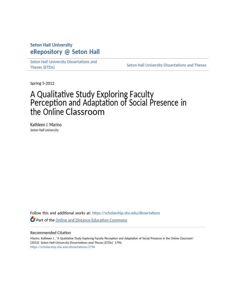 A Qualitative Study Exploring Faculty Perception And Adaptation O Pdf