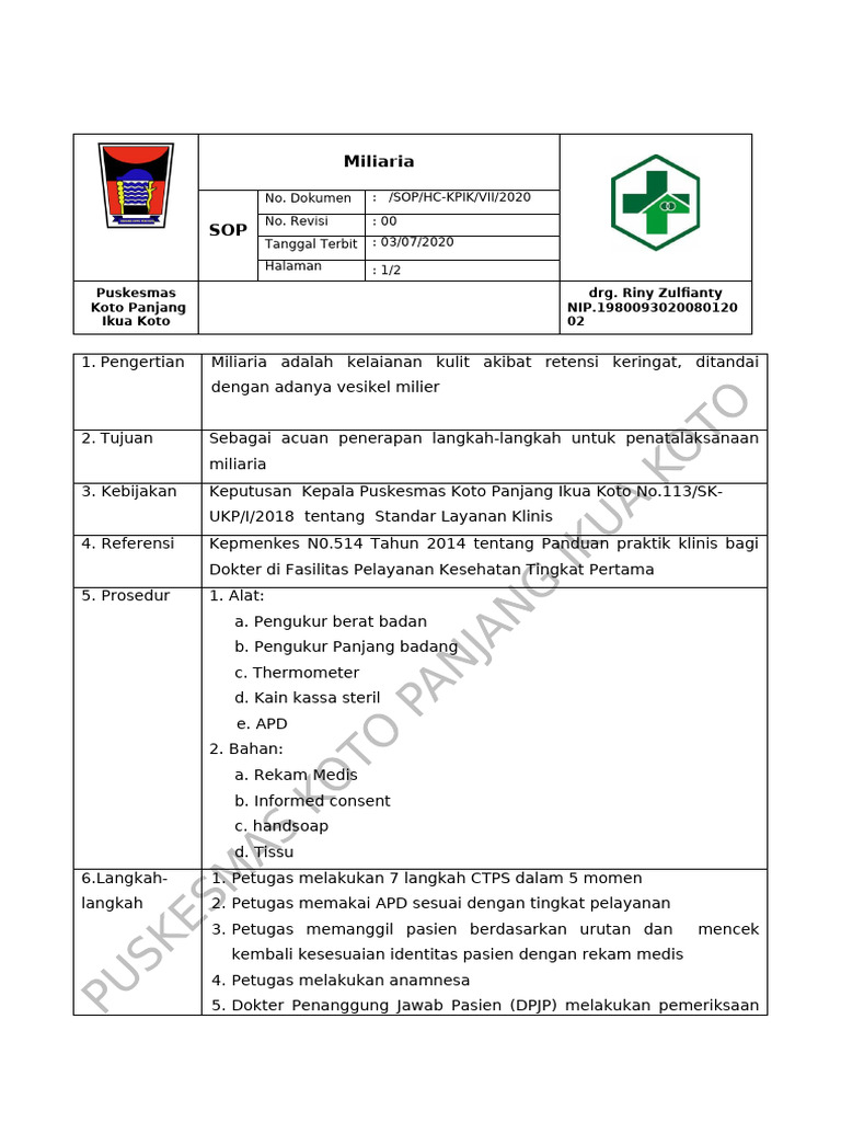 Infeksi Miliaria Siap Print OK | PDF