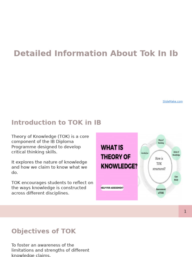Detailed Information About Tok in Ib | PDF | Knowledge | Critical Thinking