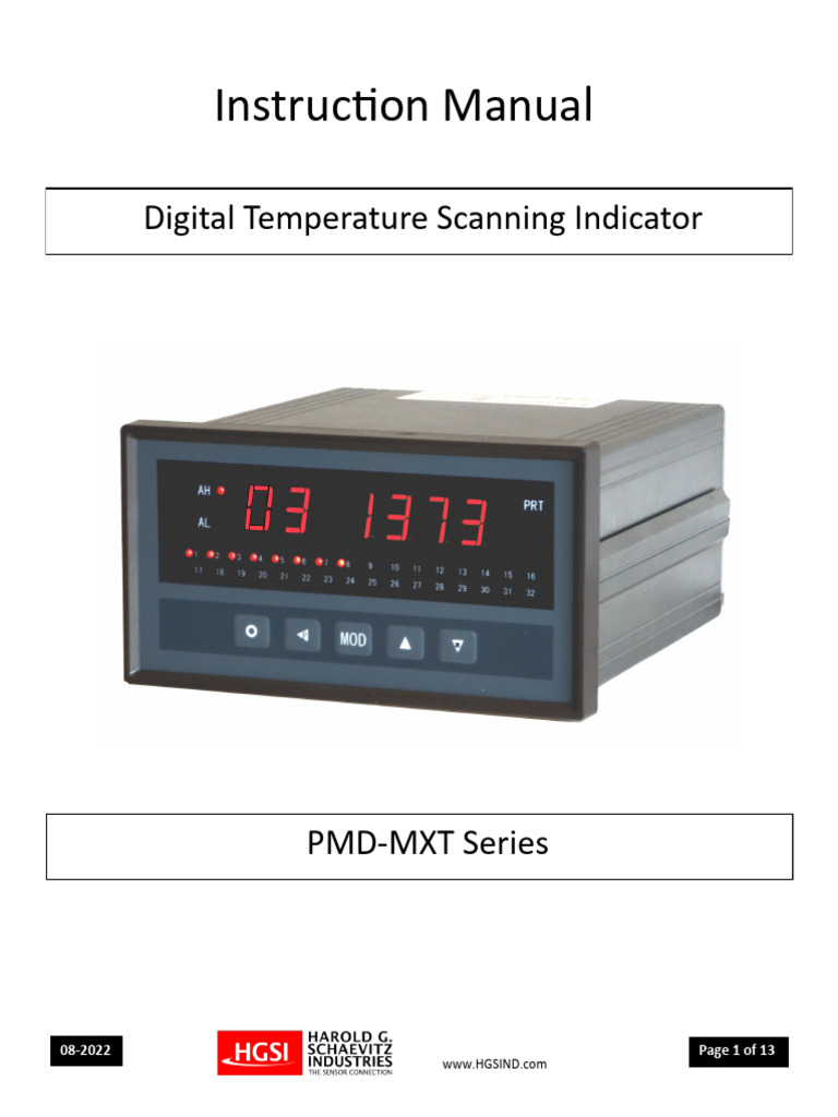 PMD-MXT Digital Temp Indicator Manual | PDF | Parameter (Computer ...