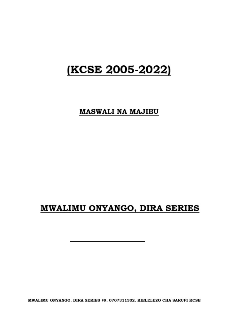 Kcse Sarufi 2005-2022 | PDF