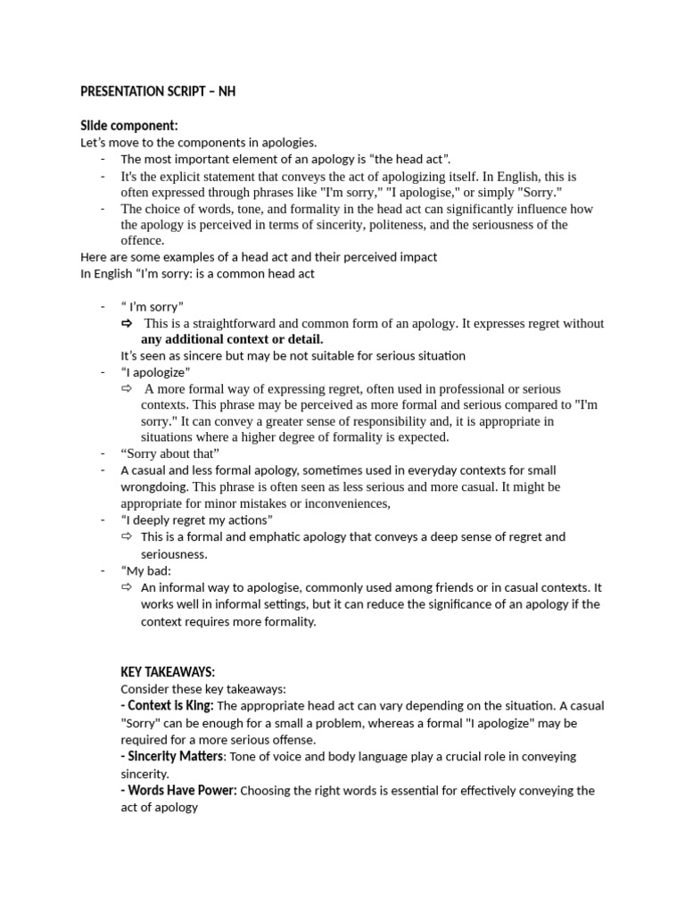 Presentation Script | PDF | Verb | Linguistics