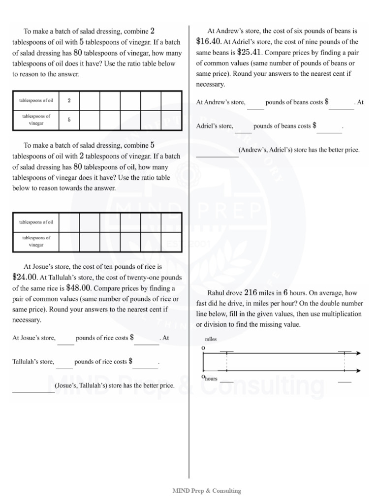 Test - Ch4. Proportional Reasoning | PDF