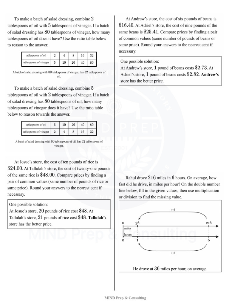 Ch4. Proportional Reasoning- KEY | PDF