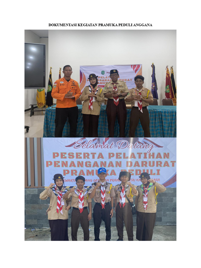 DOKUMENTASI KEGIATAN PRAMUKA PEDULI ANGGANA | PDF