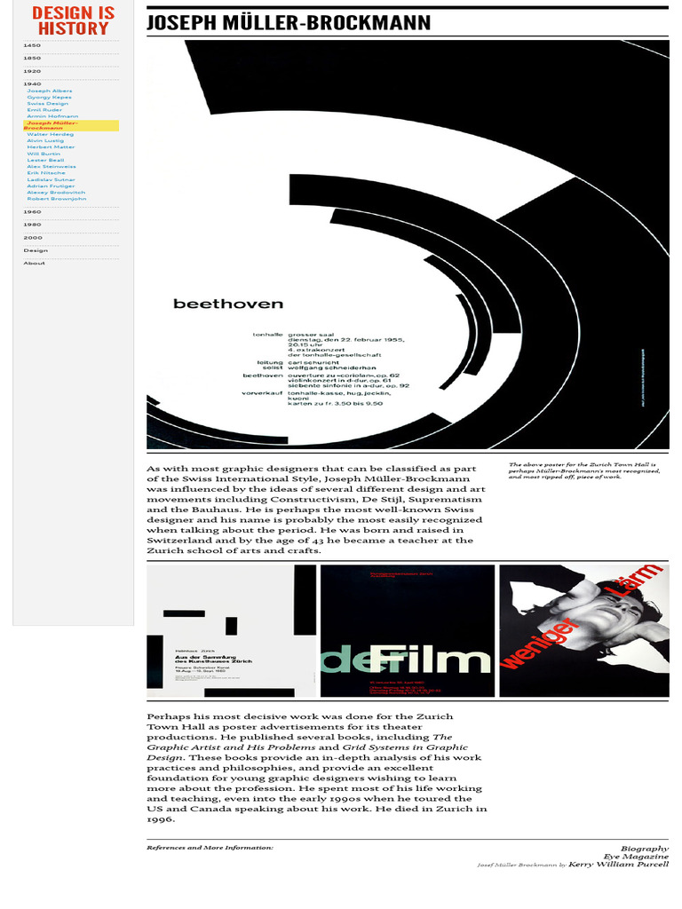 Joseph Müller-Brockmann: Design Legacy | PDF | Graphic Design ...
