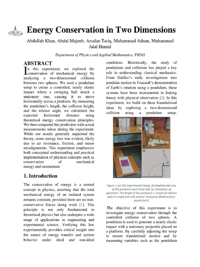 Conservation of Energy Lab 08 | PDF