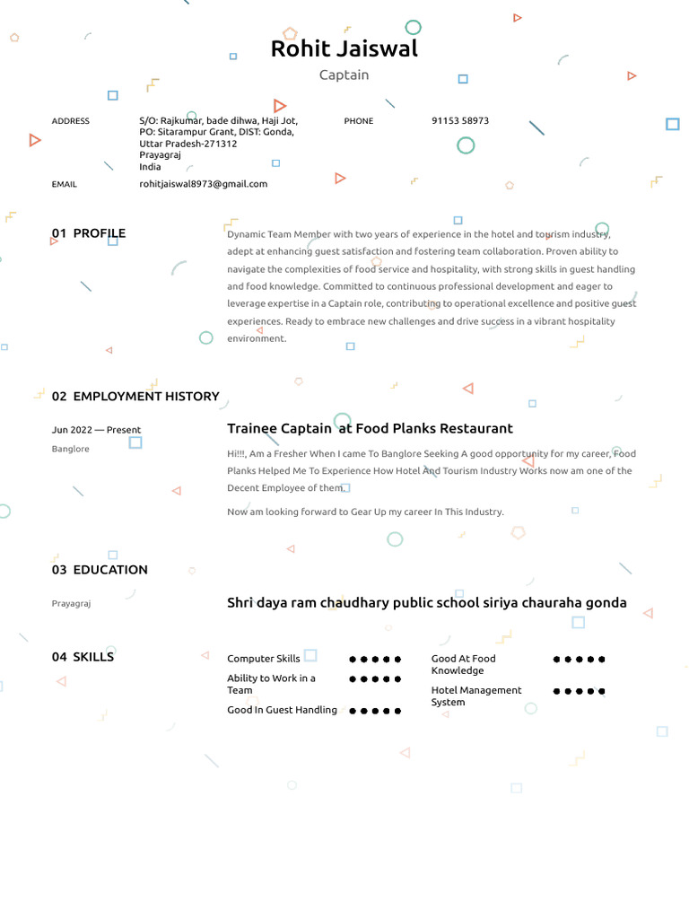 Rohit Jaiswal - Captain | PDF