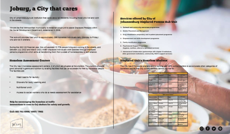 Johannesburg Homeless Shelter Services | PDF | Humanitarian Aid | Poverty