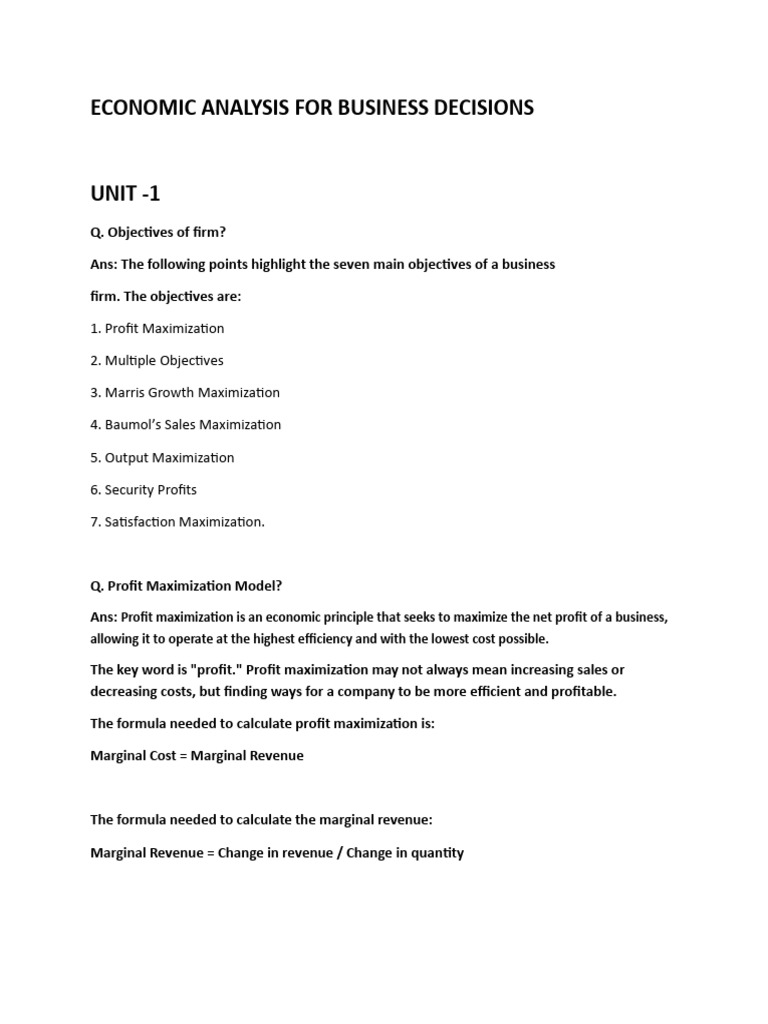 Economic Analysis for Business Decisions | PDF | Elasticity (Economics ...