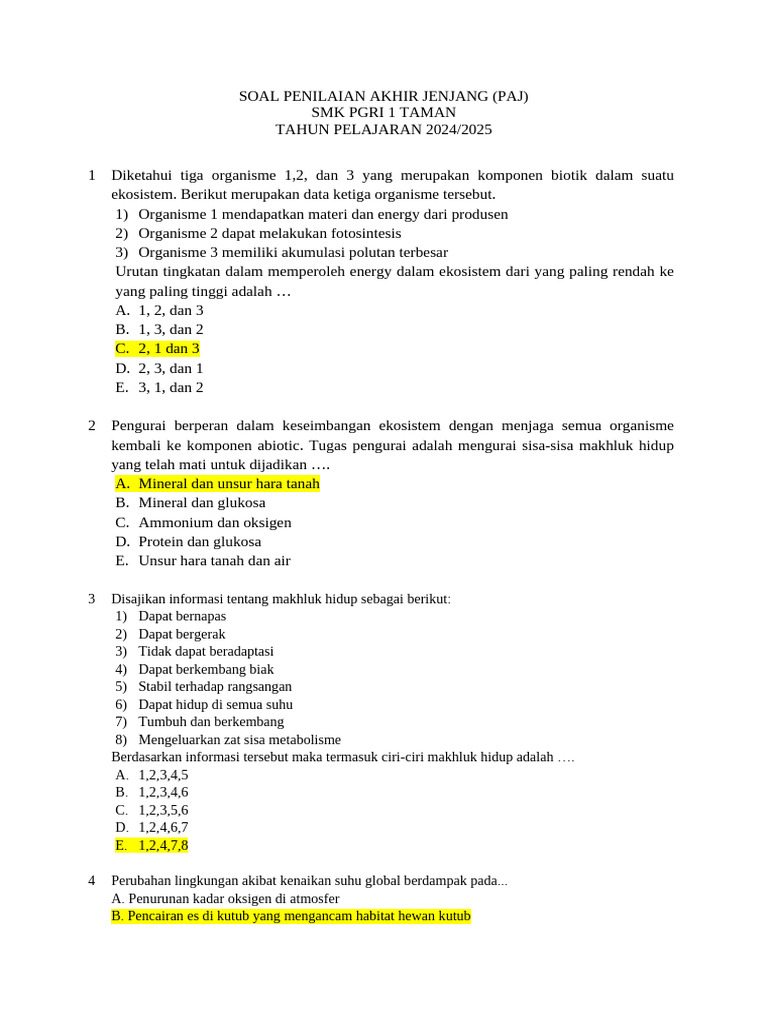 Soal Psaj Ipas | PDF
