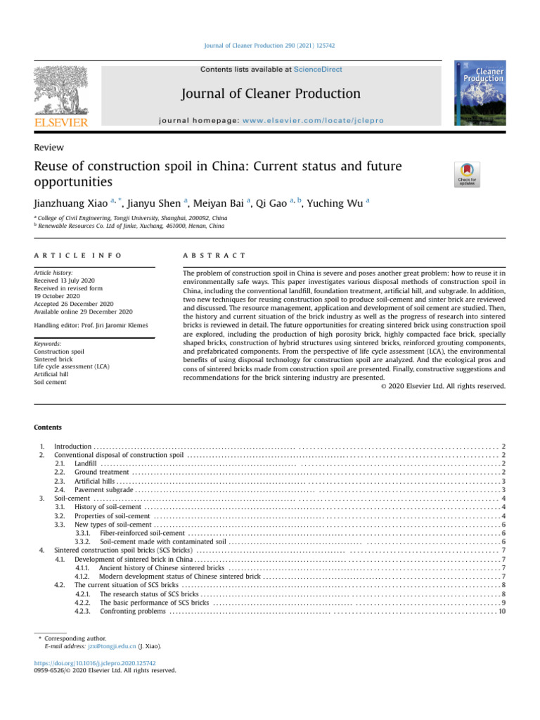 Reuse of Construction Spoil in China | PDF | Road | Soil