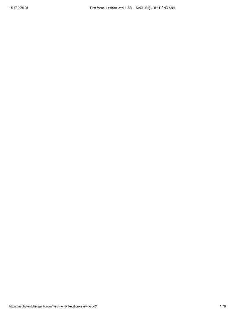 First Friend 1 Edition Level 1 SB - SÁCH ĐIỆN TỬ TIẾNG ANH | PDF