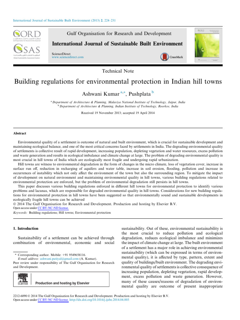 Building Regulations for Indian Hill Towns | PDF | Sustainability ...