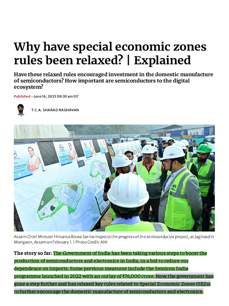Why Have Special Economic Zones Rules Been Relaxed | PDF | Economies