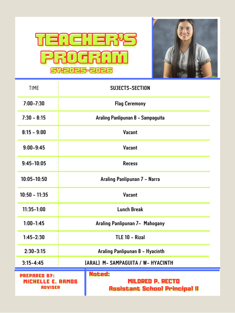 Red Green Modern Neon Offset Program Timetable Poster | PDF