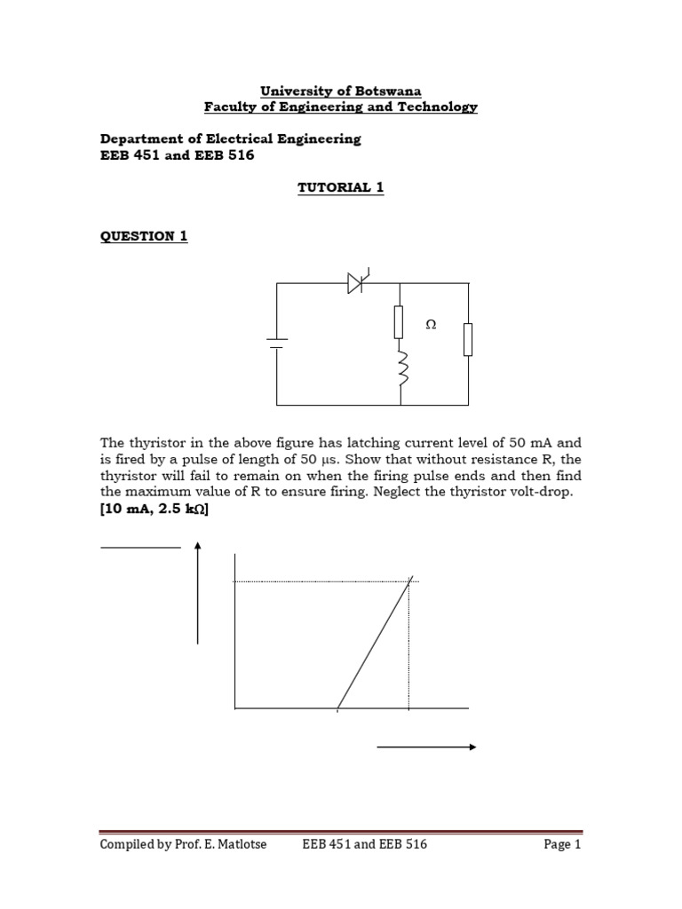 Eeb 451 Tutorial Questions-2020 | PDF | Electric Power | Electrical Components