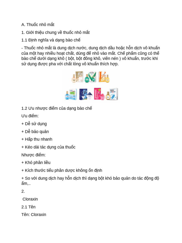 Bảo Trân - Thuốc Nhỏ Mắt | PDF