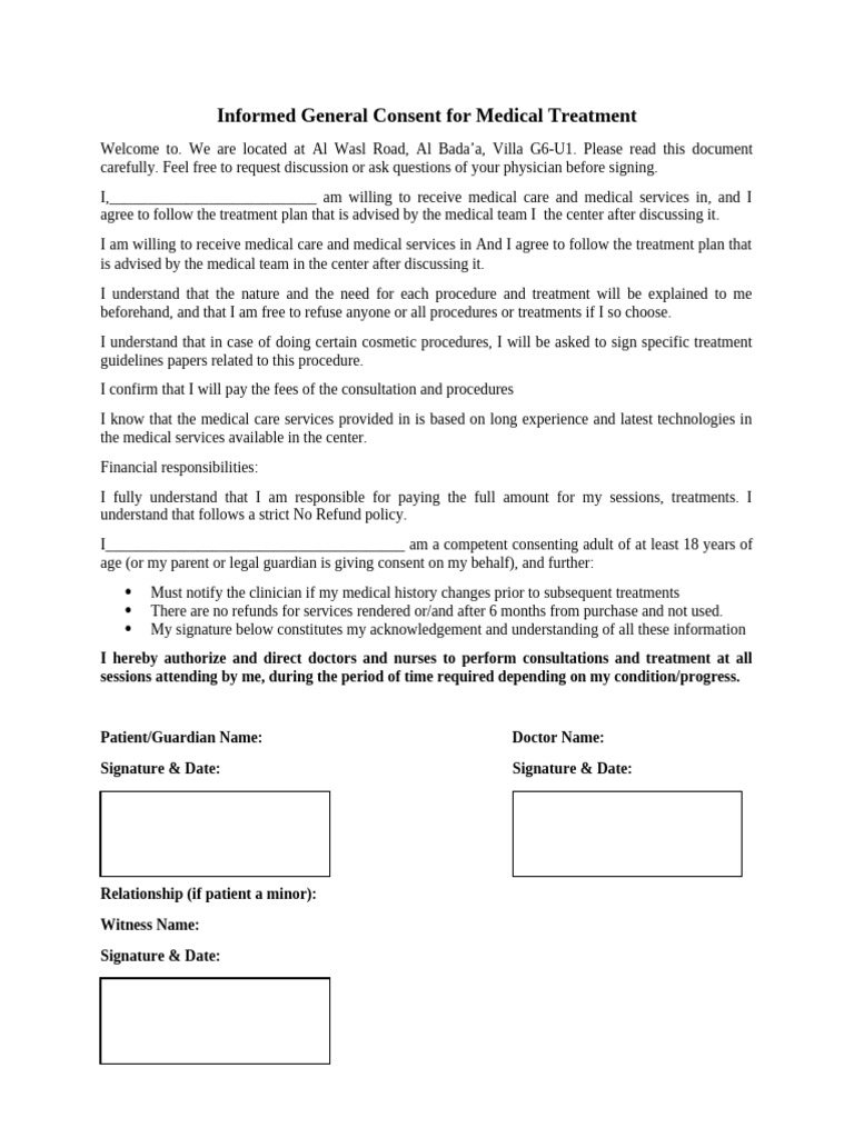 General Medical Consent 2 | PDF