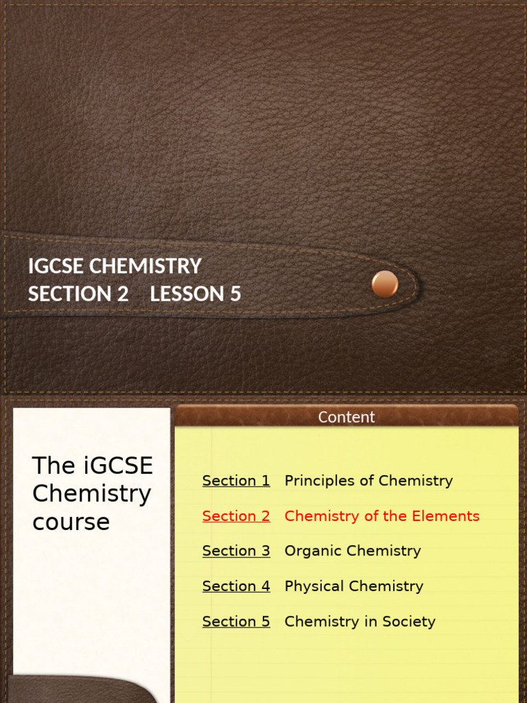 IGCSE Chemistry Section 2 Lesson 5 | PDF | Ammonium | Hydroxide