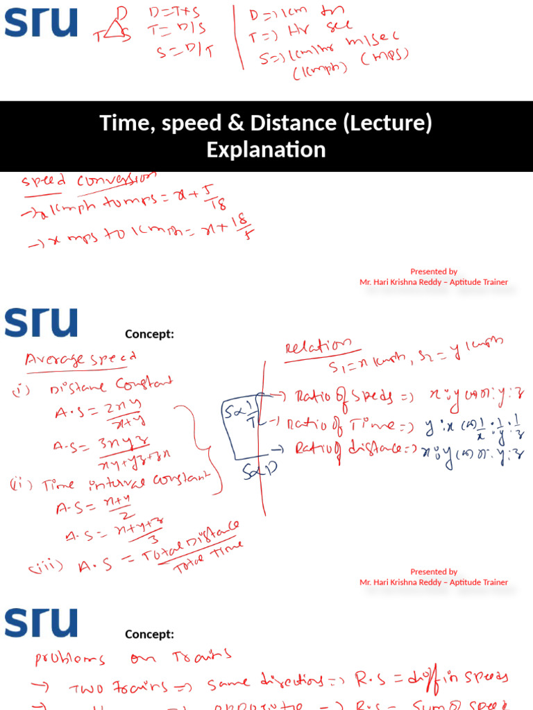 Time, Speed & Distance Problems Explained | PDF | Speed