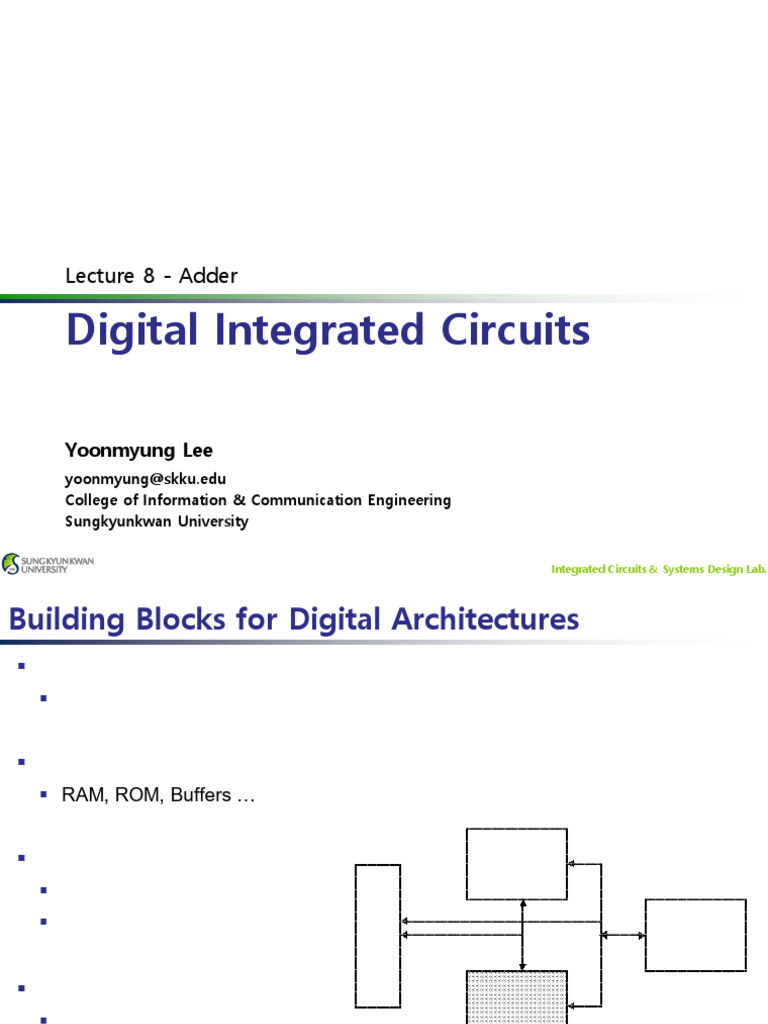 Digital Integrated Circuit 08 Adder | PDF | Electronic Design ...