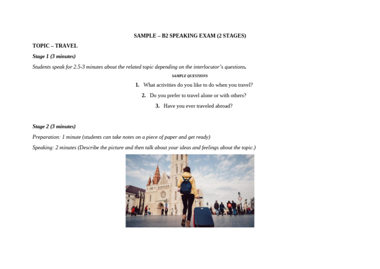 b2 Speaking Exam Sample | PDF