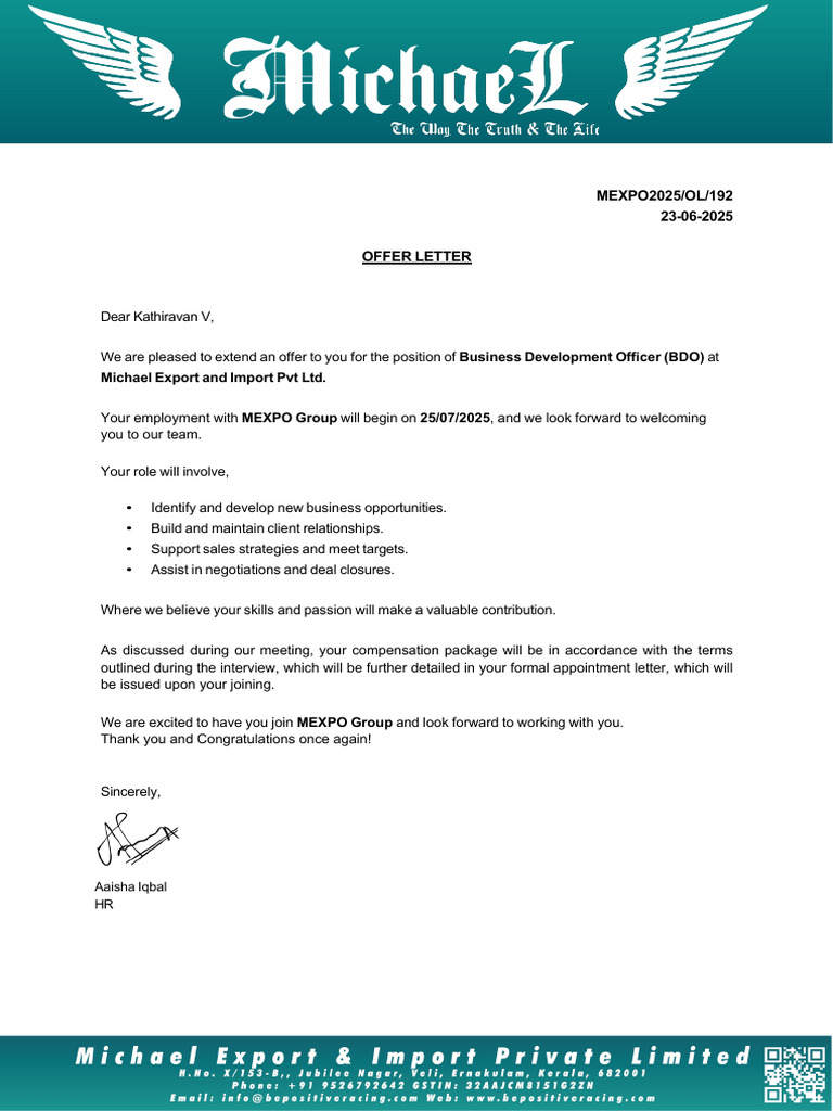 Job Offer for Business Development Officer | PDF