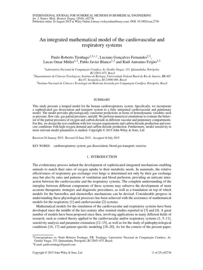 An Integrated Mathematical Model of The | PDF | Circulatory System ...