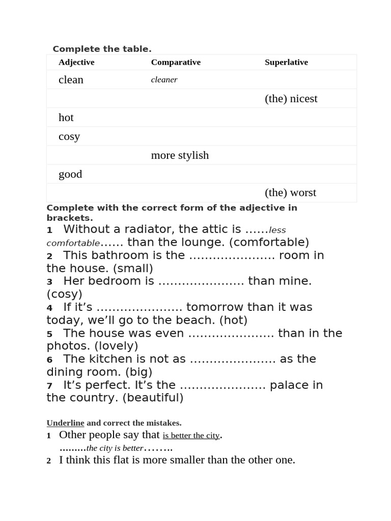 Comparative Superlative b1 | PDF