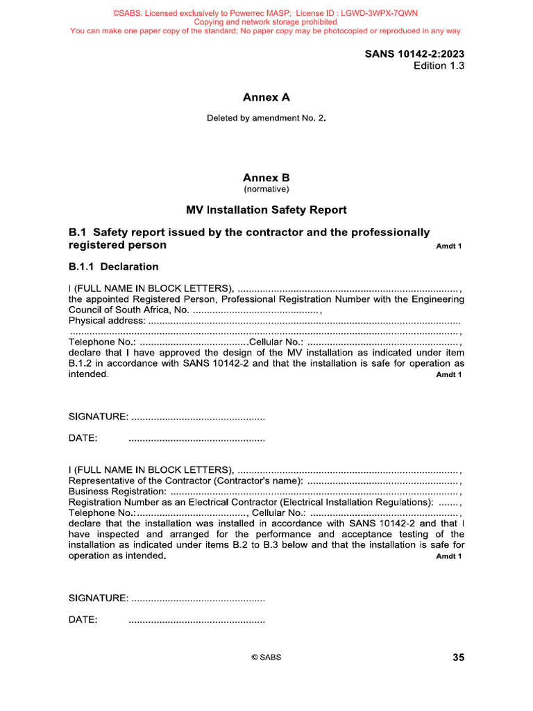 Sans 10142-2 Annexure B Example | PDF