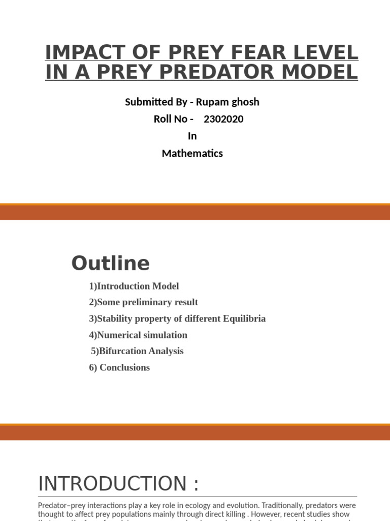 Impact of Prey Fear Level in A Prey | PDF | Stability Theory | Predation
