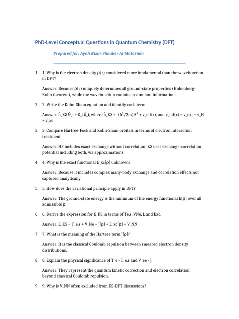 PHD Level DFT Questions | PDF