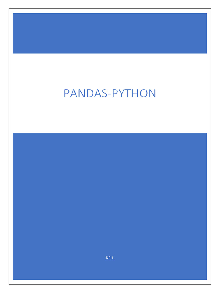 Pandas | PDF | Computer Programming | Software Engineering