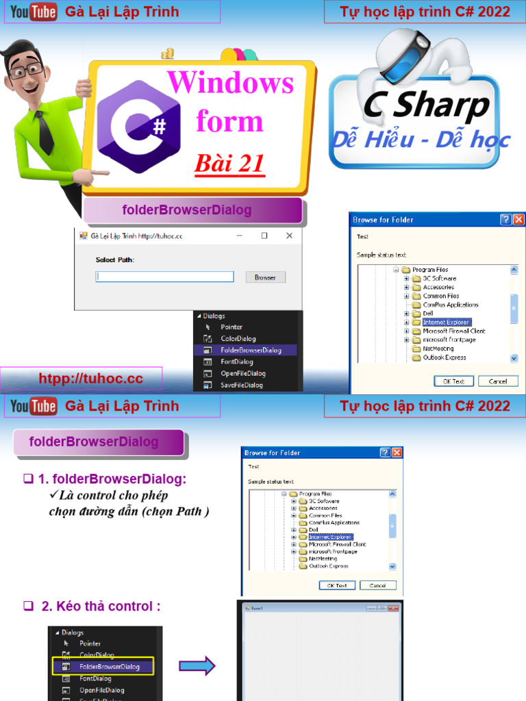 (Winform C# 2022) FolderBrowserDialog C# - Dialogs - C# Desktop ...
