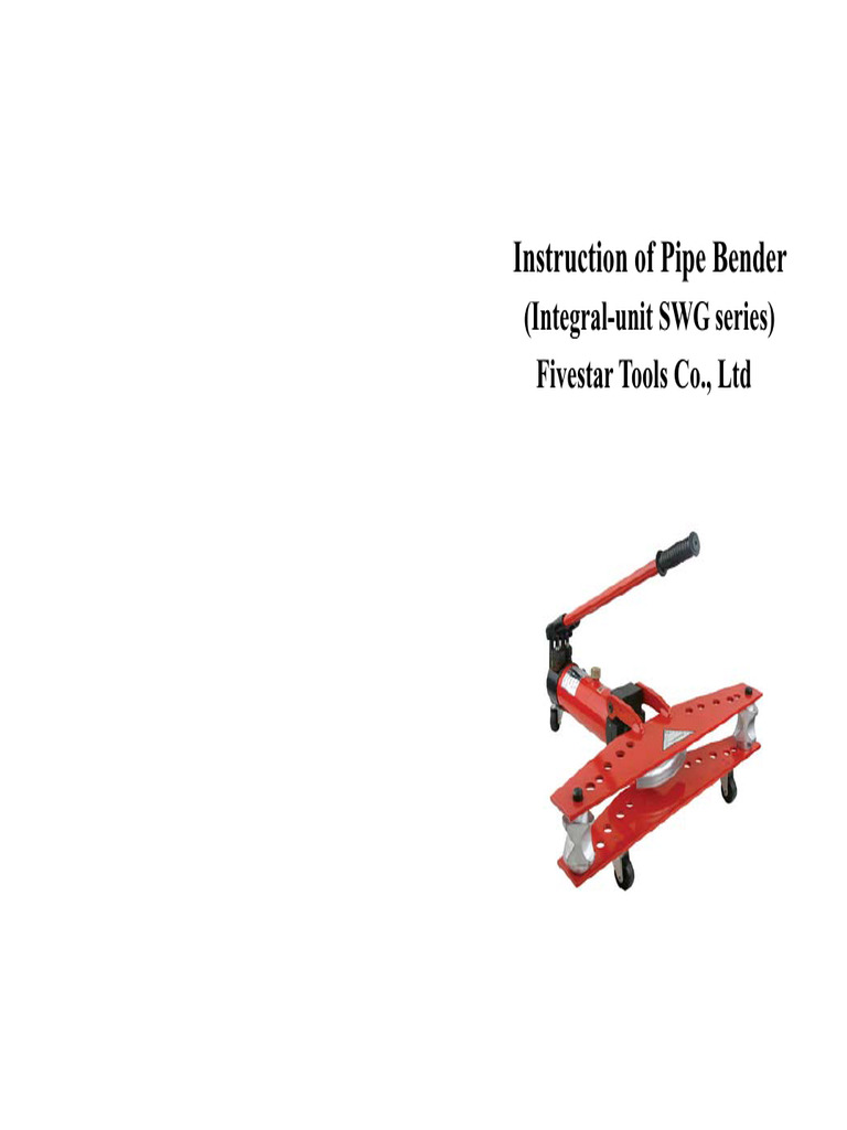 Hydraulic Pipe Bender Assembly Guide | PDF | Pipe (Fluid Conveyance ...