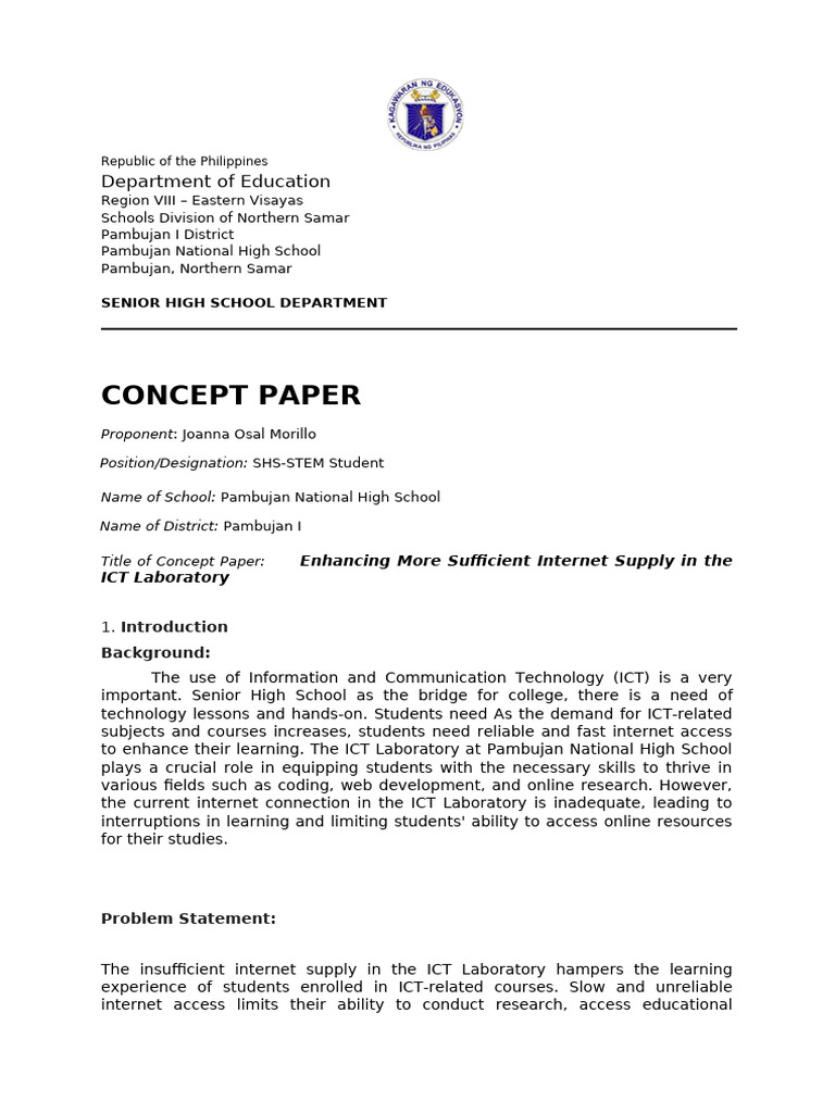 Enhancing Internet for Pambujan SHS ICT Lab | PDF | Educational ...