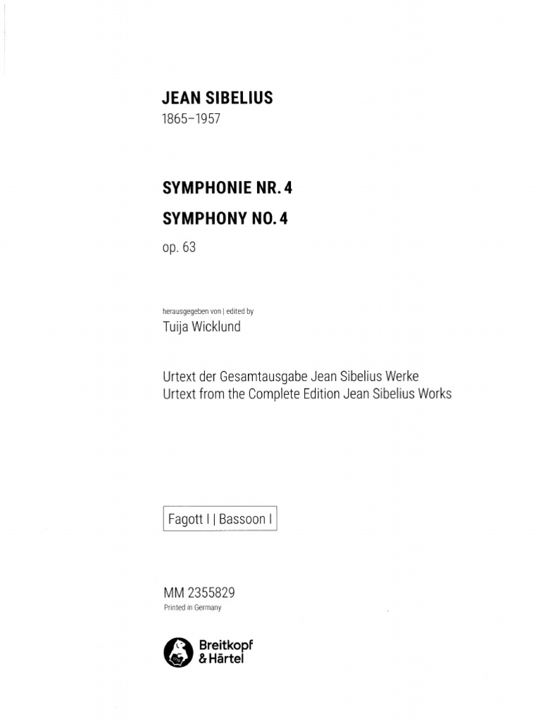 Sibelius - Sinfonia N. 4 Op. 63 - 12 Fagotto I | PDF