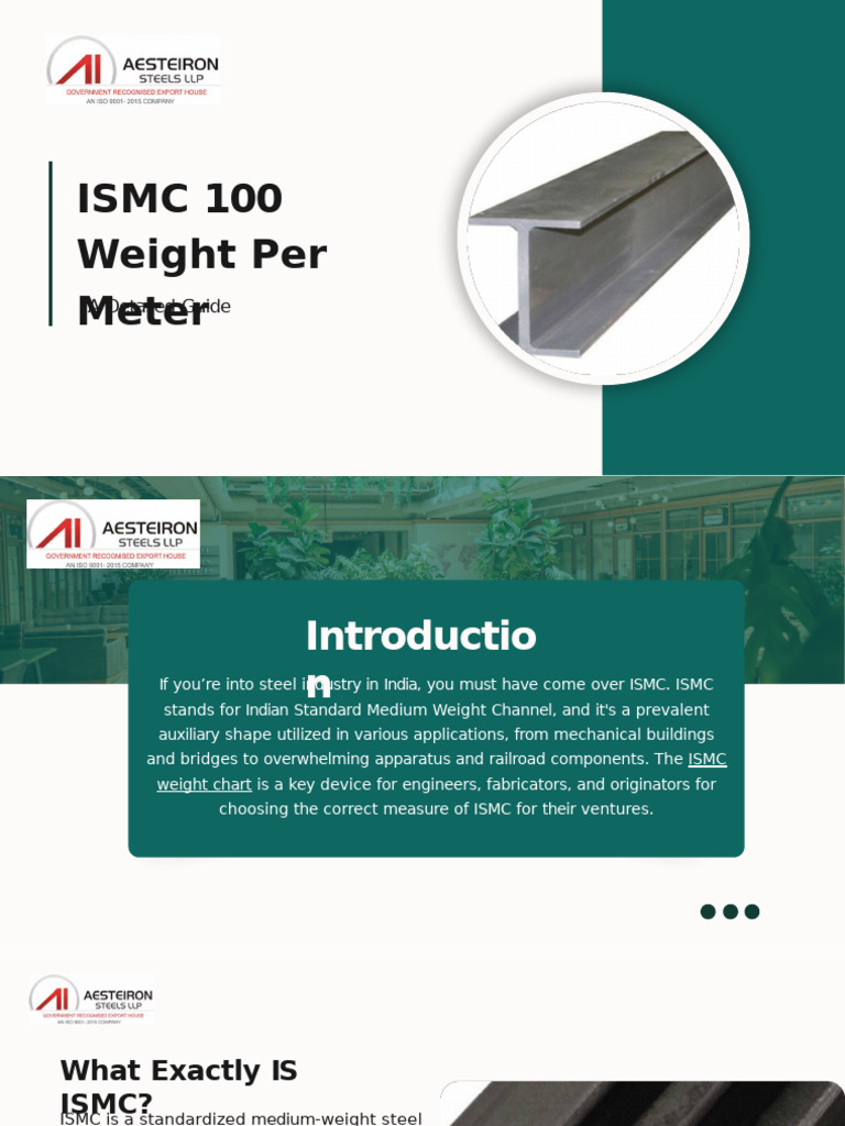 ISMC 100 Weight Per Meter: Sizes and Dimensions | PDF | Density